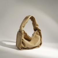 China Fashion Soft Leather Handbags Pleated Design Mini Shoulder Strap 20cm Width Custom Logo Available for sale