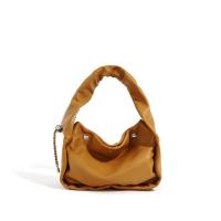 China Fashion Soft Leather Handbags Pleated Design Mini Shoulder Strap 20cm Width Custom Logo Available for sale