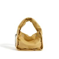 China Fashion Soft Leather Handbags Pleated Design Mini Shoulder Strap 20cm Width Custom Logo Available for sale