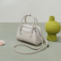 China Genuine Cowhide Leather Mini Boston Bag Luxury Handbag for Women 22cm Shoulder Crossbody for sale