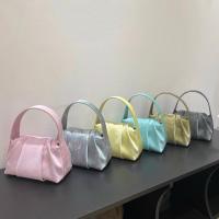 China Custom Satin Cowhide Genuine Leather Shoulder Crossbody Bag for Women Clouds Folds 30x20cm for sale