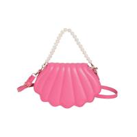 China Custom Logo Shell Shape Woman Handbag with Pearl Chain Fashion Design 25cm for sale