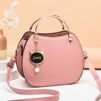 China Custom Logo Cat Pendant Women's Handbag with Zipper Closure 2024 New Style for sale