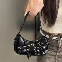 China American Retro PU Leather Shoulder Bag for Women Zipper Closure Daily Use for sale