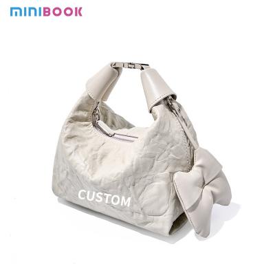 China Genuine Leather Women Shoulder Tote Bag Candy ZIP Trendy 2024 Luxury Retro Handbag 30x20x10cm for sale