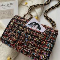 China Luxury Designer Inspired Chain Crossbody Tweed Shoulder Bag for Women Classic Flap Style 25cm for sale