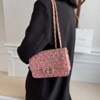 China Luxury Designer Inspired Chain Crossbody Tweed Shoulder Bag for Women Classic Flap Style 25cm for sale