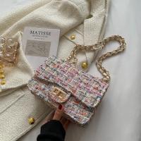 China Luxury Designer Inspired Chain Crossbody Tweed Shoulder Bag for Women Classic Flap Style 25cm for sale