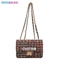China Luxury Designer Inspired Chain Crossbody Tweed Shoulder Bag for Women Classic Flap Style 25cm for sale