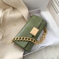 China Women's Crocodile Pattern Small Square Handbag with Chain Underarm Bag 20x12cm for sale