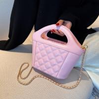 China Mini PU Leather Bucket Bag Handbag for Women Single Shoulder Crossbody Bag 20cm for sale