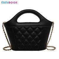 China Mini PU Leather Bucket Bag Handbag for Women Single Shoulder Crossbody Bag 20cm for sale