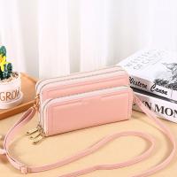 China Fashion Long Wallet Double Layer Double Zipper Lady Shoulder Bag for All Seasons 20x10cm for sale