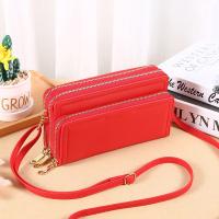 China Fashion Long Wallet Double Layer Double Zipper Lady Shoulder Bag for All Seasons 20x10cm for sale