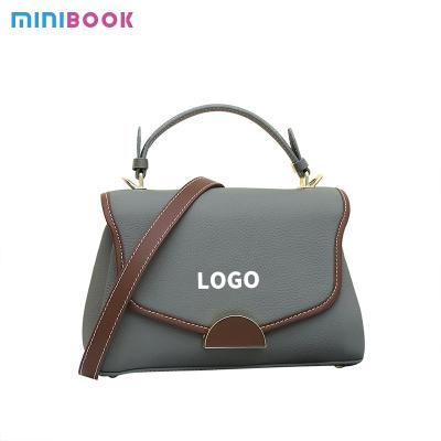 China Polyester Lining Square Bag Soft Leather Fashionable Handbag for Women 25x15x10 cm for sale