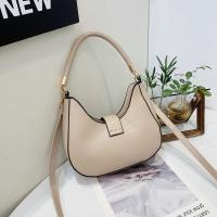China Lady Plain Handbag with Zipper Lining Fashion Shoulder Bags Underarm Long Strap Purse for sale