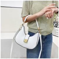China Lady Plain Handbag with Zipper Lining Fashion Shoulder Bags Underarm Long Strap Purse for sale