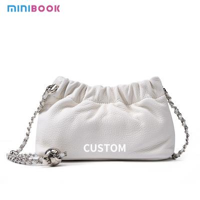 China Genuine Leather Ladies Purse Handbag with Luxury Chain Shoulder Bag 30cm for sale