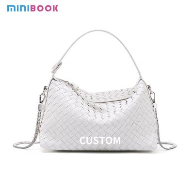 China Genuine Leather Woven Chain Shoulder Messenger Bag for Ladies 30cm x 20cm for sale