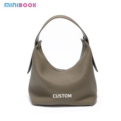 China Genuine Leather Large Messenger Bag for Women Lichee Pattern Soft Shoulder Bag 40x30x10 cm for sale