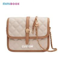 China Stone Pattern PU Leather Crossbody Bag with Metal Chain for Women Custom Logo Luxury Quilting 30cm for sale