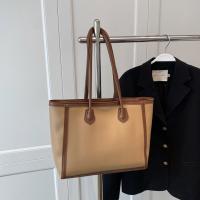 China Vintage PU Leather Women's Tote Bag Large Capacity Shoulder Handbag 35x30x12cm for sale