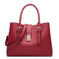 China Casual Women PU Leather Handbag Vintage Tote Bag 35x25x10cm Luxury Shoulder Bag for sale