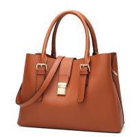 China Casual Women PU Leather Handbag Vintage Tote Bag 35x25x10cm Luxury Shoulder Bag for sale