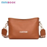 China Genuine Leather Women Sling Shoulder Messenger Bag Wide Strap 30cm Daily Use for sale