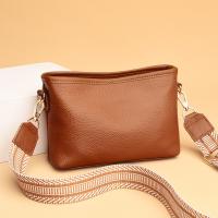 China Genuine Leather Women Sling Shoulder Messenger Bag Wide Strap 30cm Daily Use for sale