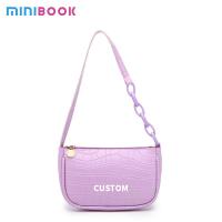 China Korean Alligator Underarm Zipper Bag PU Ladies Shoulder Bag 2024 30x20cm for sale