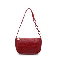 China Korean Alligator Underarm Zipper Bag PU Ladies Shoulder Bag 2024 30x20cm for sale