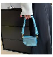 China Fashion Laser Small Square Bag Woven Handbag Shoulder Bag for Women Single Handle 20x15cm for sale
