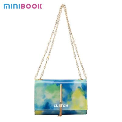 China Women's Small Square Bag with Colorful Chains and Tassel Decoration 20cm for sale