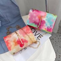 China Women's Small Square Bag with Colorful Chains and Tassel Decoration 20cm for sale