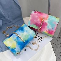 China Women's Small Square Bag with Colorful Chains and Tassel Decoration 20cm for sale