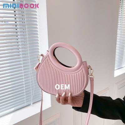 China Classic Pink Leather Crossbody Messenger Bag for Women 30cm Shoulder Purse for sale
