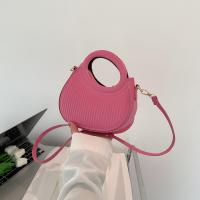 China Classic Pink Leather Crossbody Messenger Bag for Women 30cm Shoulder Purse for sale