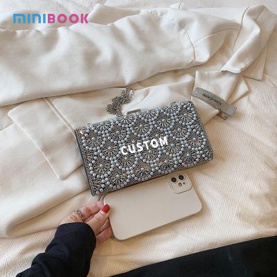 China Light Lady Pearl Chain Bag Zipper Closure Women Handbag Daily Use Custom Logo OEM for sale