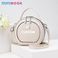 China Round PU Leather Women Handbag Crocodile Pattern Designer Lock Bag 30cm for sale