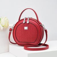 China Round PU Leather Women Handbag Crocodile Pattern Designer Lock Bag 30cm for sale