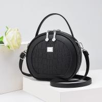 China Round PU Leather Women Handbag Crocodile Pattern Designer Lock Bag 30cm for sale