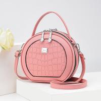 China Round PU Leather Women Handbag Crocodile Pattern Designer Lock Bag 30cm for sale