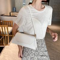 China Vintage Fashionable Small Square PU Leather Handbag Trendy Simple Underarm Bag 20x15cm for sale
