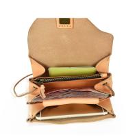 China Vegetable Tanned Leather Retro Cowhide Mini Square Bag for Women Low MOQ 20x15cm for sale