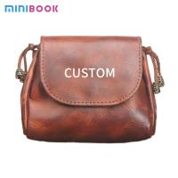 China Hand-rubbed Vegetable-tanned Leather Coin Purse Portable Retro Chinese-style 8x5cm for sale