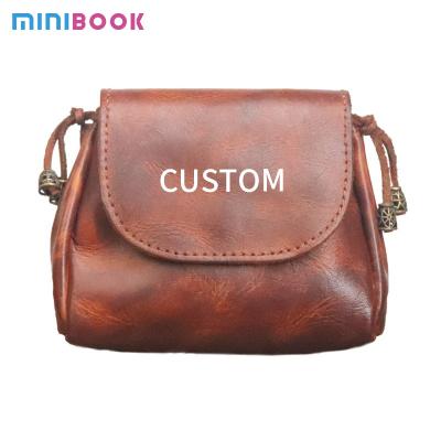 China Hand-rubbed Vegetable-tanned Leather Coin Purse Portable Retro Chinese-style 8x5cm for sale