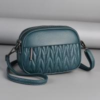 China Custom Logo Soft Leather Crossbody Bag for Women Double Layer Daily Use for sale
