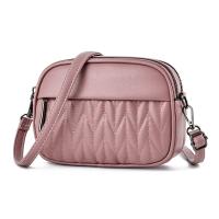 China Custom Logo Soft Leather Crossbody Bag for Women Double Layer Daily Use for sale
