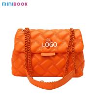 China Designer Rhombus Chain Crossbody Bag PU Leather Shoulder Handbag 25cm x 15cm for sale